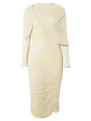 Magda Butrym Pleated Tulle Dress - Cream