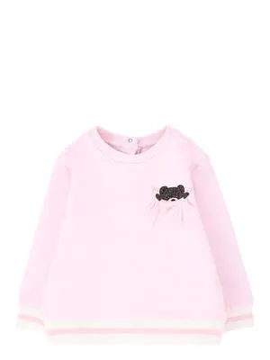 Fendi Teddy Bear Print Ribbed Trim Sweatshirt - Pink