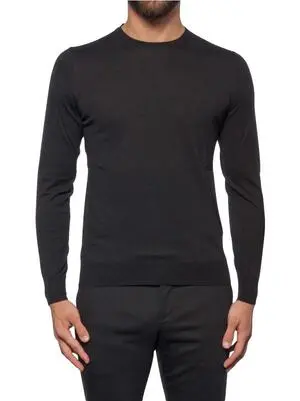 PAOLO PECORA Crewneck Knitted Jumper - Black