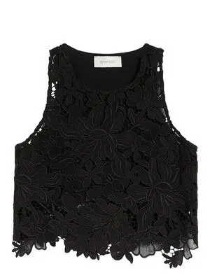 Sportmax Floral Lace Top - Black