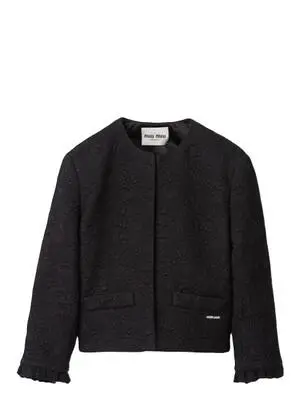 MIU MIU Miu Miu Single-Breasted Matelassé Effect Jacquard Jacket