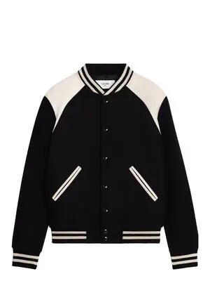 Celine Classic Teddy Jacket In Textured Wool - Black