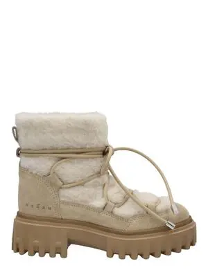 HOGAN Hogan Lace-Up Shearling Trim Boots