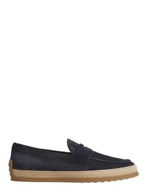 TOD'S Tod's Classic Suede Loafers With Rope Sole Black