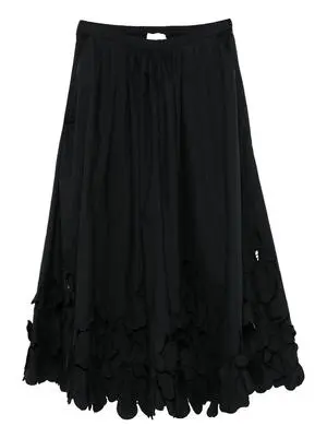 FORTE_FORTE Embroidered Poplin Skirt - Black