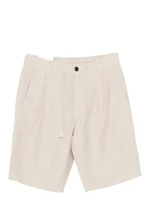 Eleventy Pleated Drawstring Shorts - White