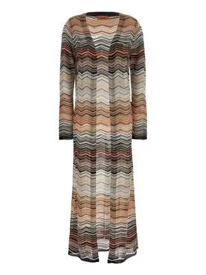 Missoni Chevron Lame Knitted Long Cardigan - Multicolor