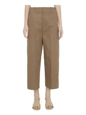 Bottega Veneta Cropped Tailored Trousers - Brown