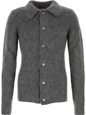 Gucci Brushed Polo Cardigan - Black