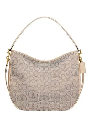 COACH Logo Jacquard Top Handle Tote - Nude