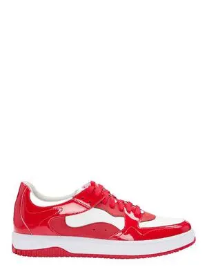 Hugo Boss Lace-up Sneakers With Perforated Details - Red