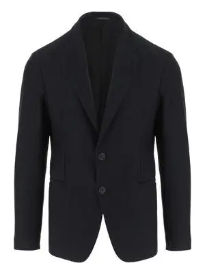Giorgio Armani Single-breasted Straight Hem Blazer - Black
