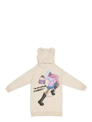 Fendi Hooded Sweater Dress With Bear Ears - Nude