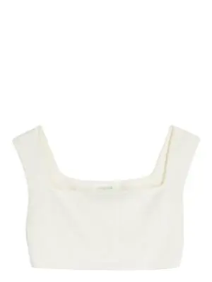 Sportmax Sleeveless Cotton Crop Top - Blue