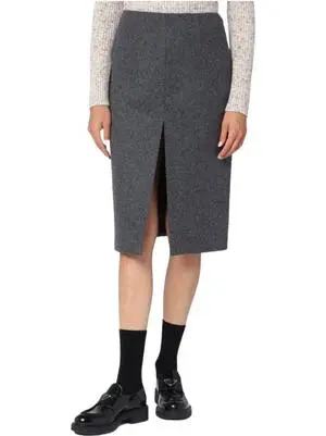 Prada Loden Fabric Pencil Skirt - Slate Grey