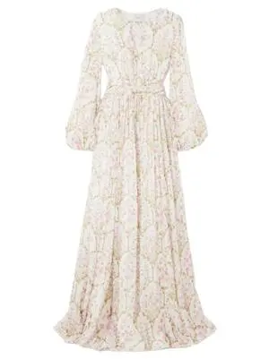 Giambattista Valli Floral-print Silk Dress - White