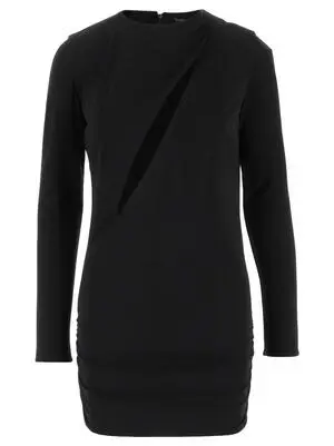 Versace Cut-out Long Sleeve Mini Dress - Black