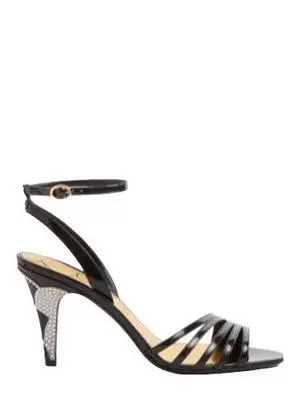 Valentino Garavani Valentino Ladycrush Ankle-Strap Open-Toe Sandals With Crystal Embellishments Black/silver