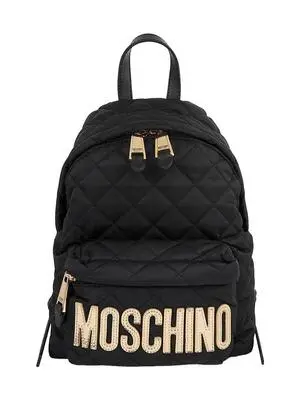 Moschino Quilted Logo Backpack - Black