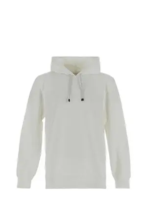 Brunello Cucinelli Ribbed Sleeve Drawstring Hoodie - White