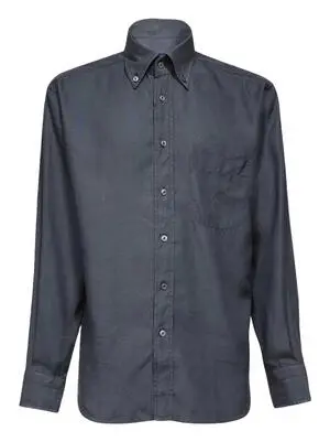 TOM FORD Long-sleeve Lyocell Shirt - Black