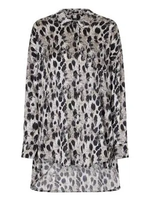 R13 R13 Leopard Print Buttoned Shirt With Long Sleeves And Chest Pocket No