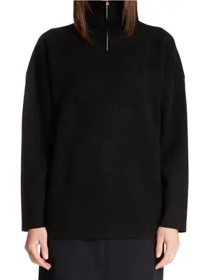 THE ROW Cashmere Zip Sweater - Black