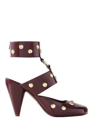 Chloé 90mm Studded Heeled Sandals - Red