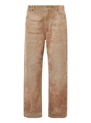 Fendi Logo Patch Straight-leg Jeans - Brown