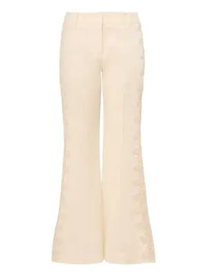 Zimmermann Illuminate Lace Trimmed Flare Pants - Cream