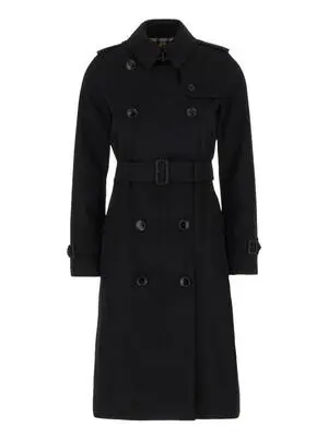 Burberry Double Breasted Belted Trench Coat - Black