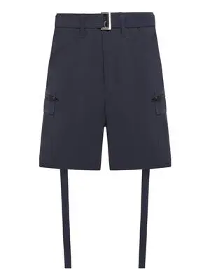 Sacai Belted Taffeta Shorts - Black