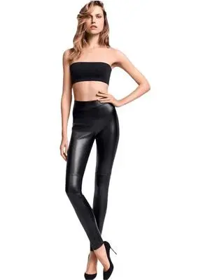 Wolford Faux-leather Slim-cut Leggings - Black