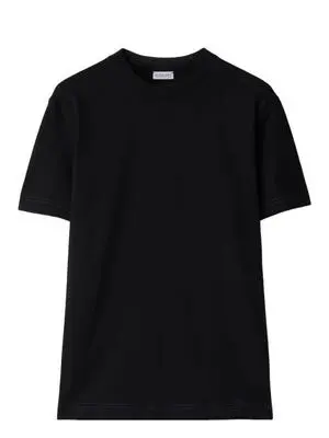 Burberry Logo Embroidered Crewneck T-shirt - Black