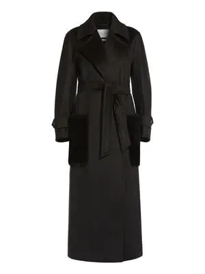 Max Mara Magia Belted Cashmere Coat - Black