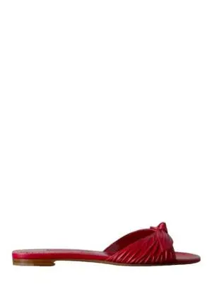 MANOLO BLAHNIK Manolo Blahnik Ruffled Bow Flat Sandals