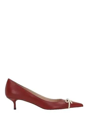 Valentino Garavani Pointed Toe High Heel Pumps With Bow Detailing - Red