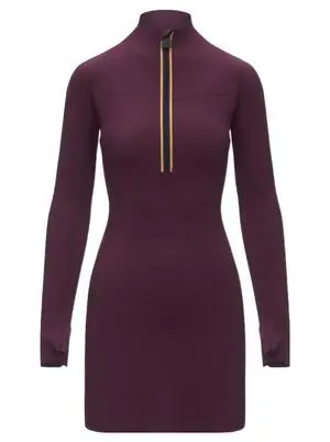 K-WAY High Collar Zip Up Mini Dress - Red