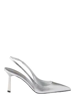 Prada Slingback Pointed High-heeled Pumps - Silver
