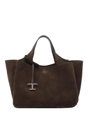 TOD'S Logo Charm Tote Bag - Brown