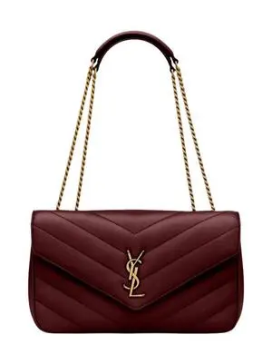 Saint Laurent Saint Laurent Loulou Medium Shoulder Bag Red Cabernet Sauvignon