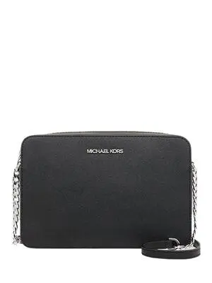 Michael Kors Jet Set Saffiano Leather Crossbody Bag - Black