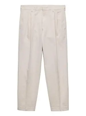 Prada Pleated Relaxed Fit Trousers - Limestone Color