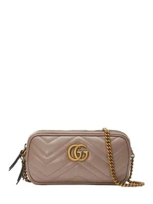Gucci Gucci GG Marmont Mini Chain Bag Brown