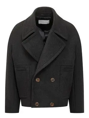 LANVIN Double-breasted Coat With Wide Lapels - Black