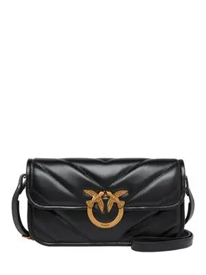 Pinko Chevron Quilted Shoulder Bag - Black