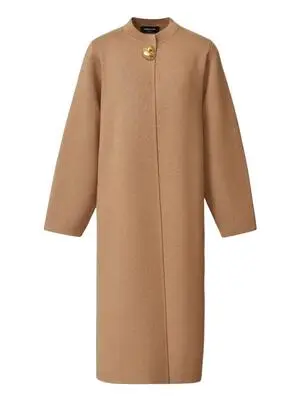 Fabiana Filippi Crew Neck Knitted Coat - Brown