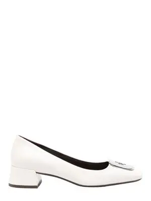 Tory Burch Georgia 35mm Block Heel Pumps - White