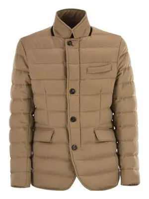 MOORER Zayn Quilted Down Puffer Jacket - Brown