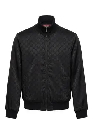 Gucci Monogrammed Zip-up Jacket - Black